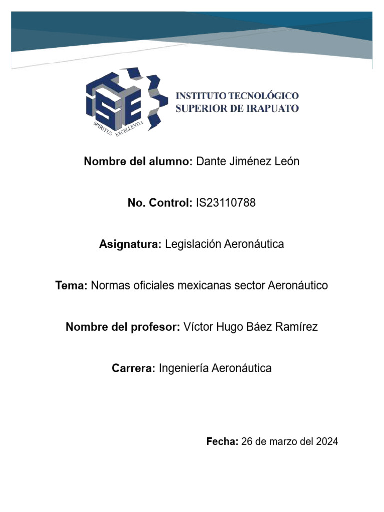 Legaero Jiménez León Dante Nom-039-Sct3-2010 | PDF | Transporte ...