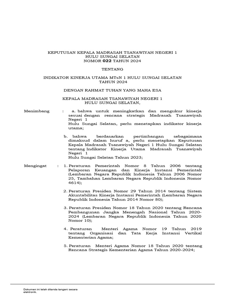 SK Iku MTSN 1 HSS 2024 Tte | PDF