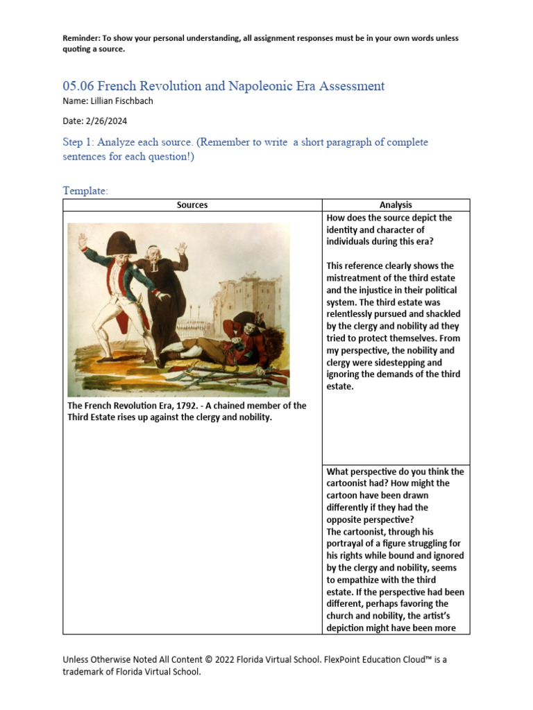 French Revolution Napoleonic Era WH Yourname | PDF | Napoleon | France