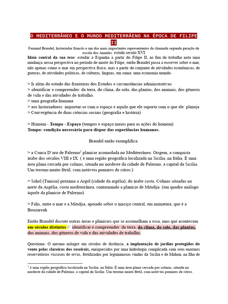 O Mediterrâneo na Era de Filipe II | PDF | Geografia | Economia