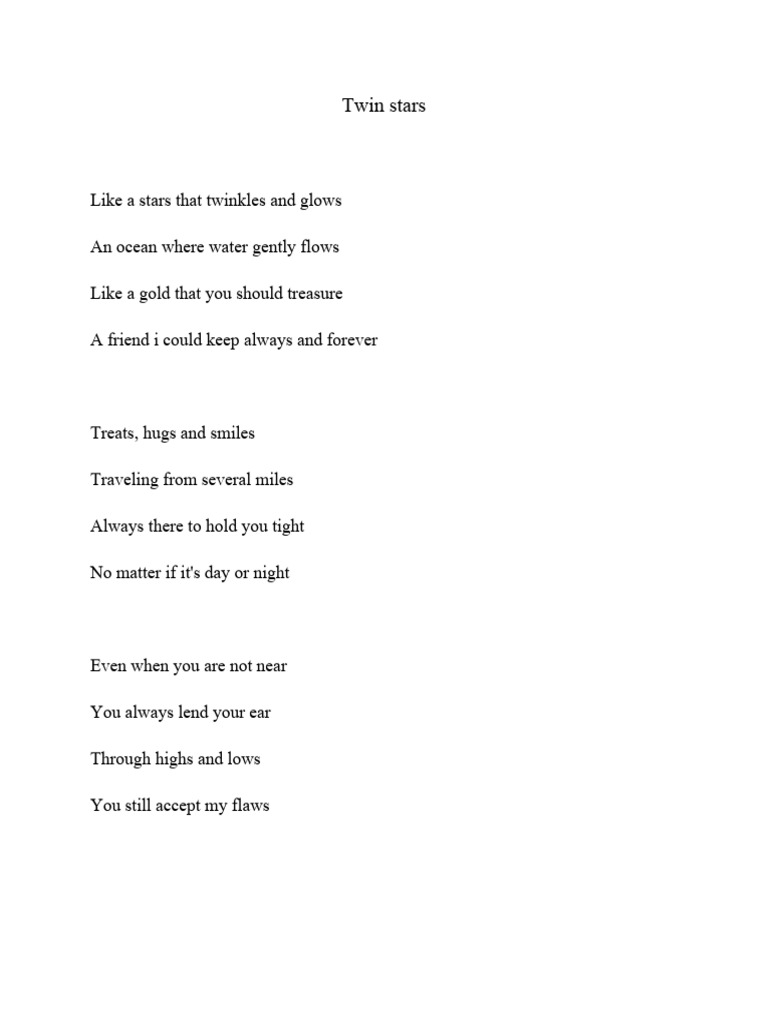 Twin Stars and Peculiar Bond | PDF | Poetry