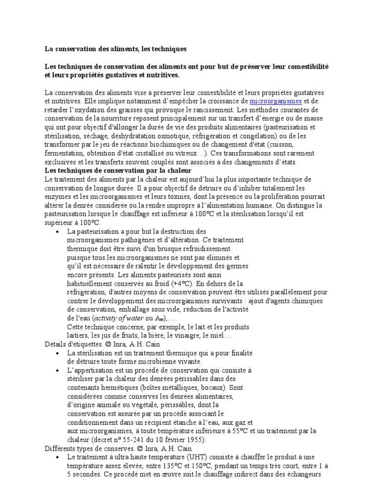 Techniques de conservation des aliments | PDF | Fumer (Cuisine ...