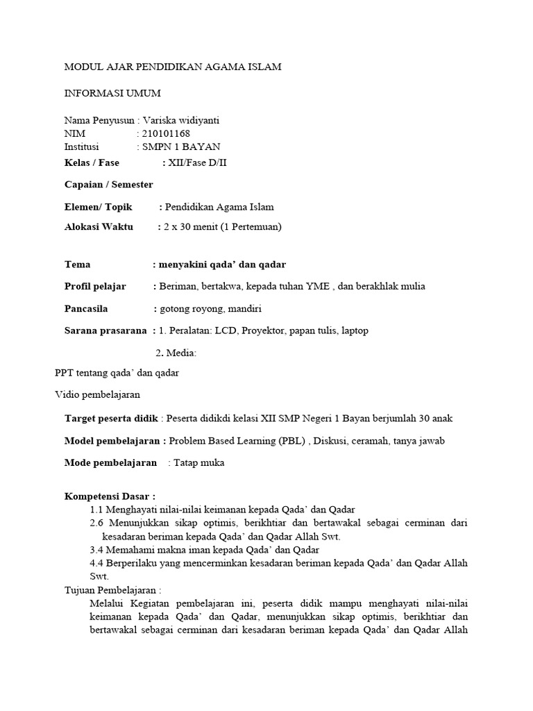 Modul Ajar Ppai | PDF