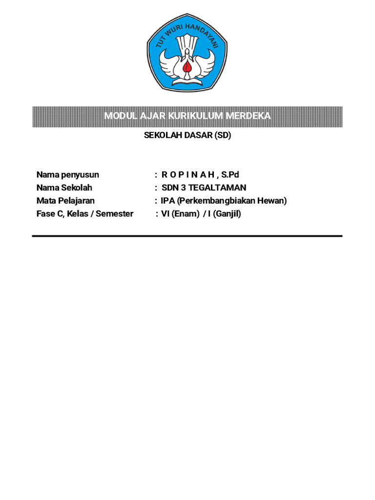 Modulajar Kelas6 PMM | PDF