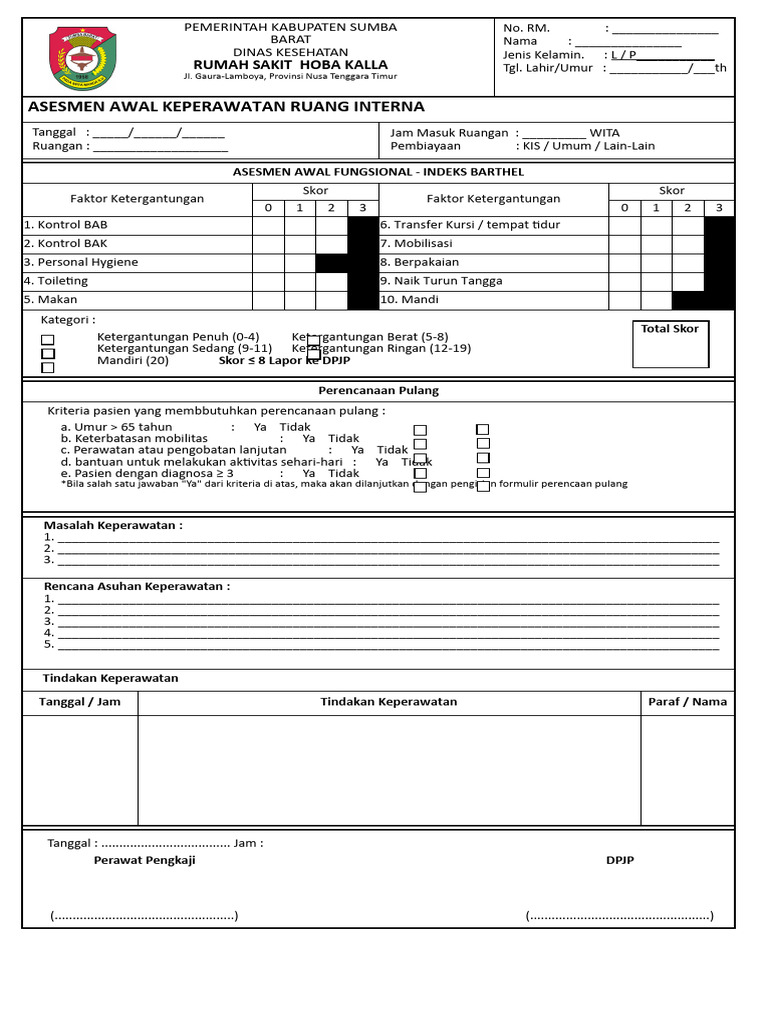 FORM Kajian Ranap Interna 3 | PDF