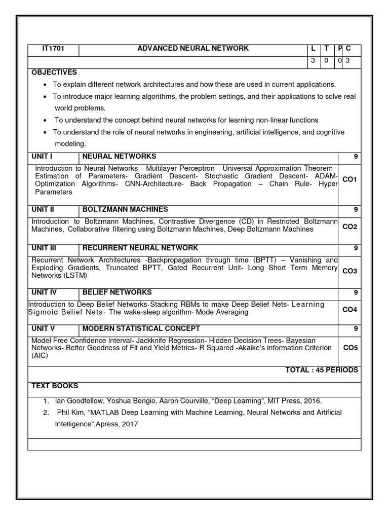 ANN Updated Syllabus | PDF | Artificial Neural Network | Deep Learning