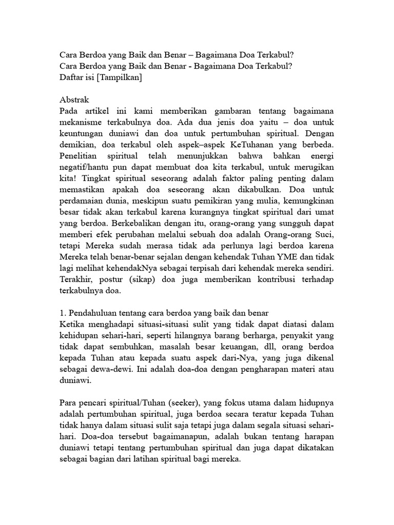 Posisi dan Cara Berdoa yang Benar | PDF | Pengembangan Diri