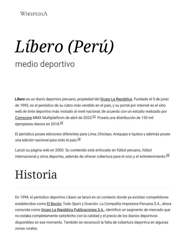 Líbero: Diario Deportivo Líder en Perú | PDF