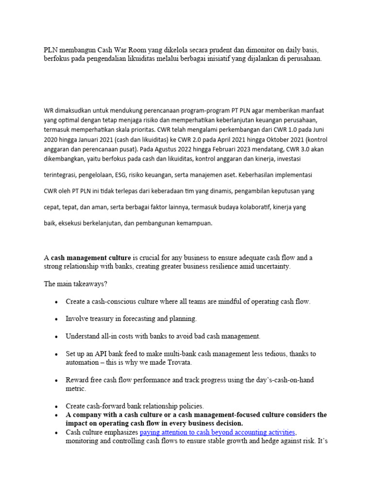 A Company With A Cash Culture or A Cash Management-Focused Culture ...