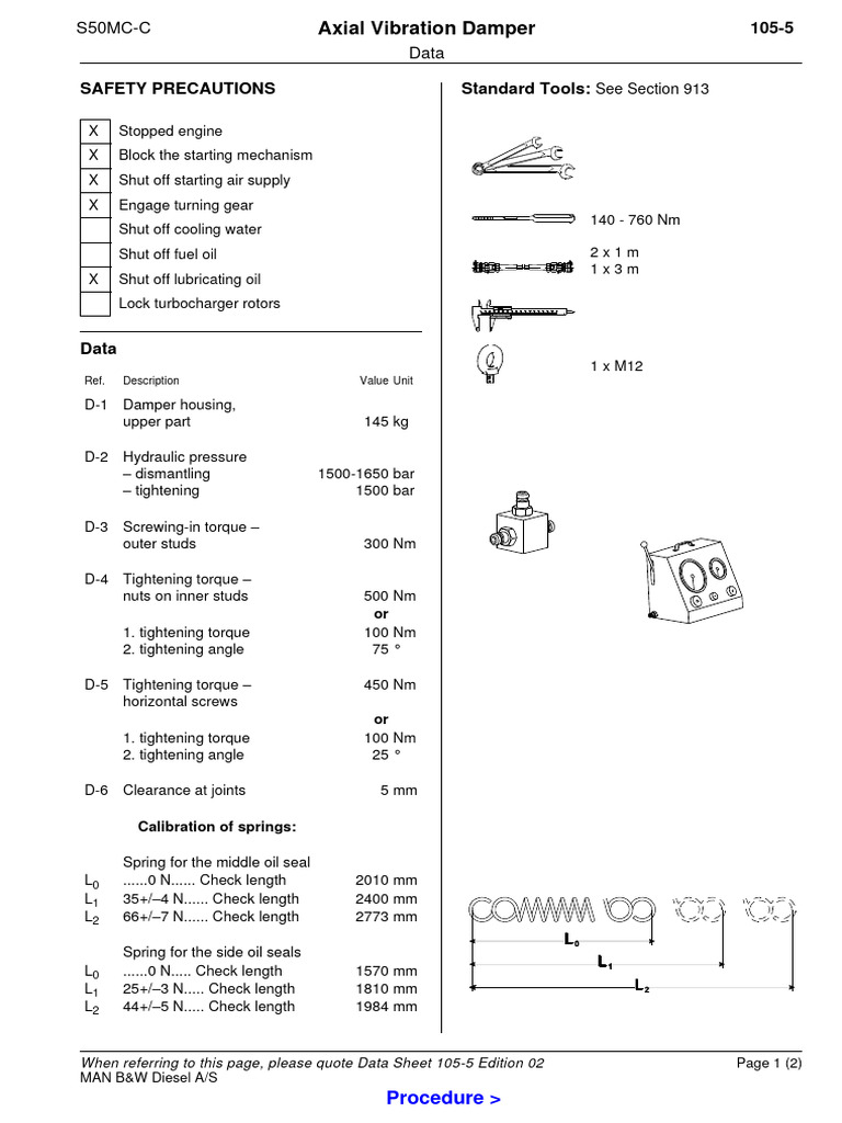 Axial Vibration Damper: S50MC-C Data | PDF | Vehicle Technology | Engines