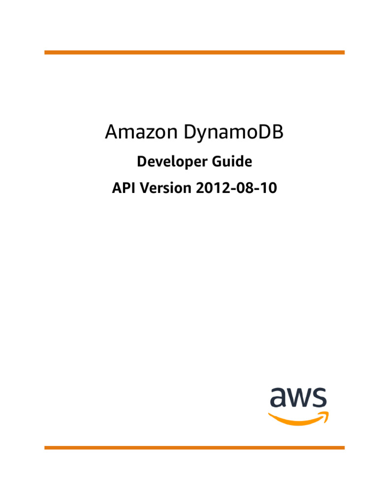 Dynamodb DG | PDF | Amazon Web Services | Computer Programming