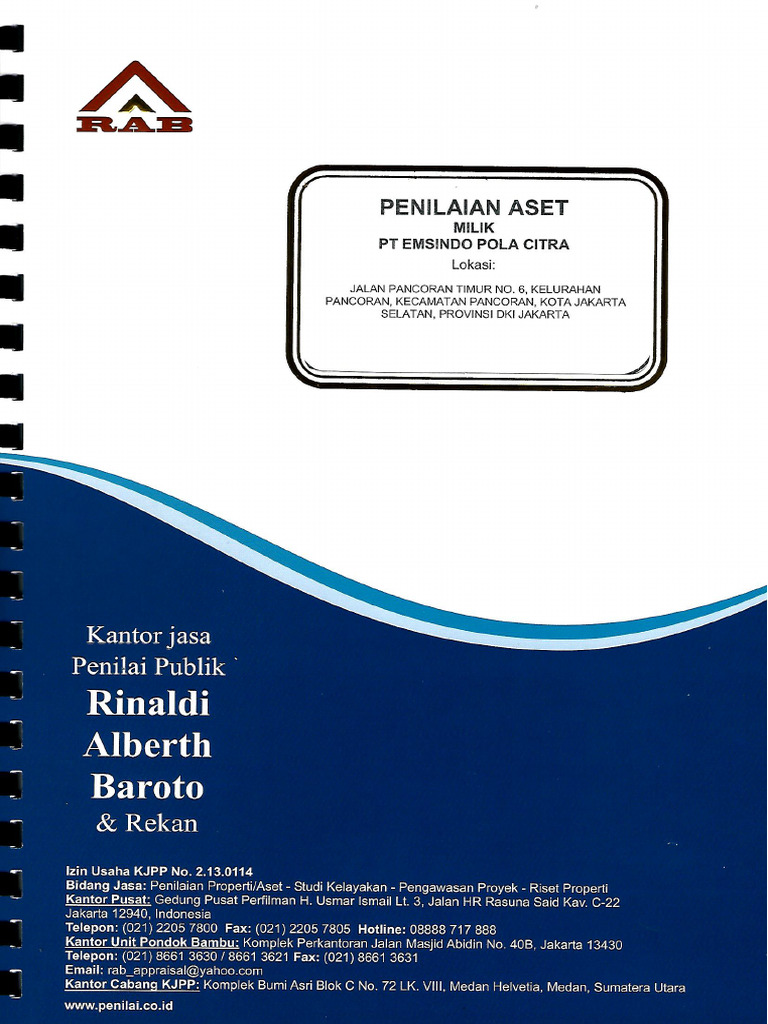 KJPP RAB - Penilaian-Appraisal Rumah Perdatam - 190617 | PDF