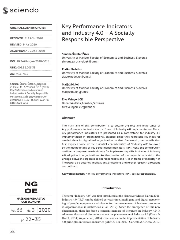 Key Performance Indicators and Industry 4.0 | PDF | Performance ...