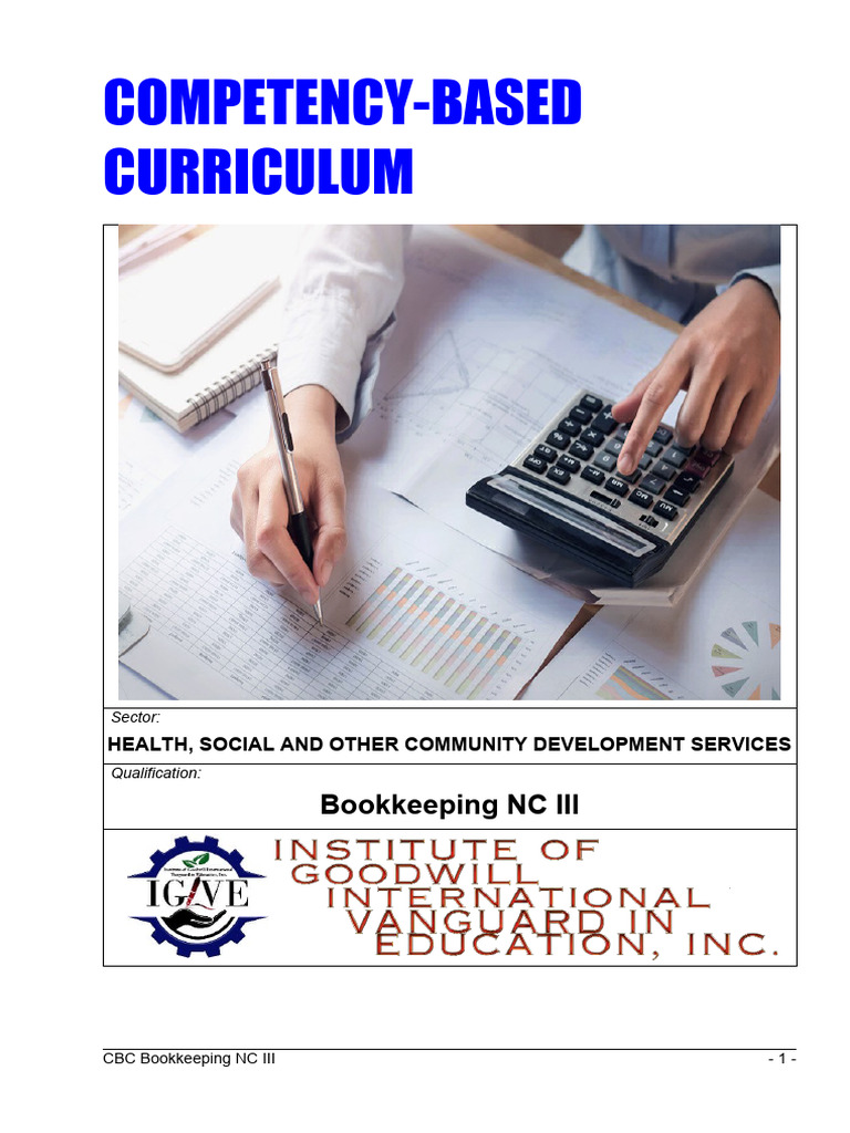 CBC Bookeeping NC III Final | PDF | Methodology | Bookkeeping