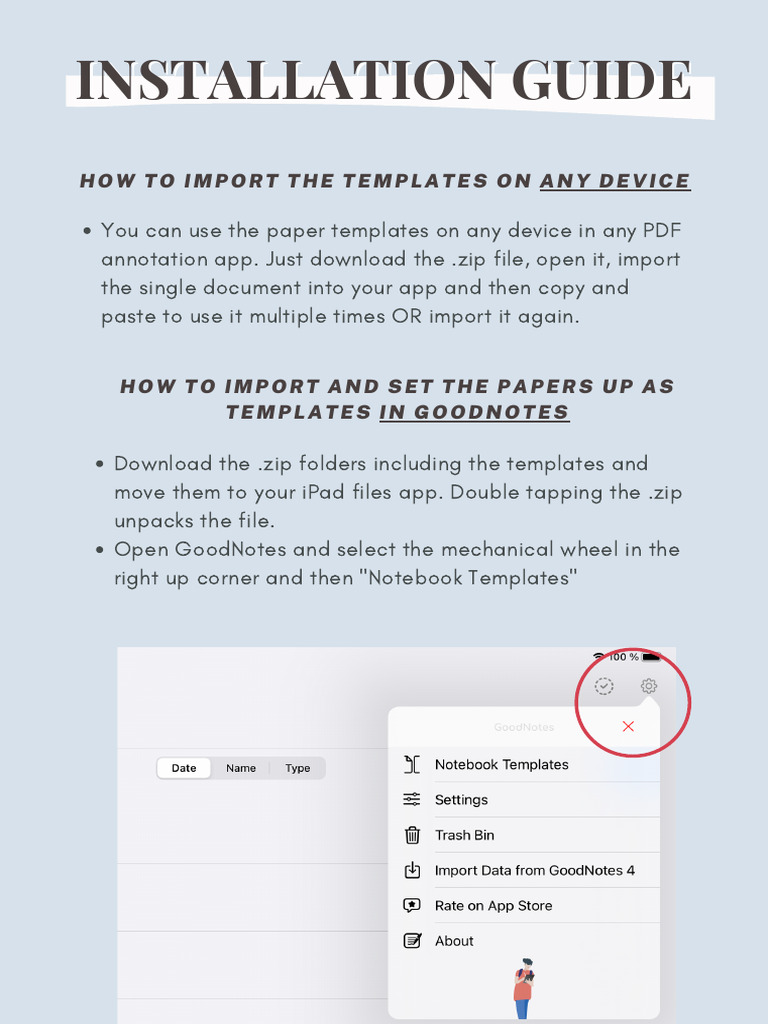 Importing Templates in GoodNotes Guide | PDF