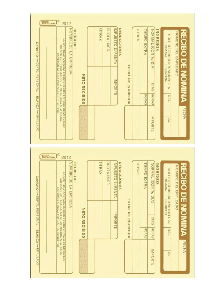 Recibo De Nómina Pdf