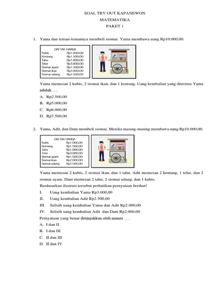 Soal Try Out Literasi Numerasi 2024 | PDF