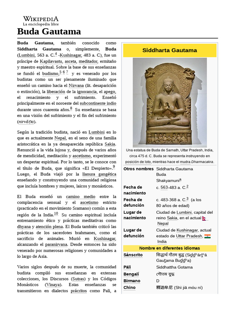 Buda Gautama | PDF | Textos Budistas | Religiones indias