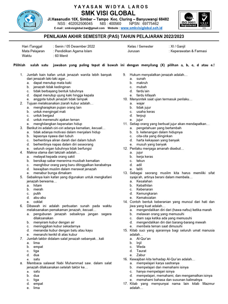 SMK Visi Global: JL - Hasanudin 10X, Simbar - Tampo Kec. Cluring ...