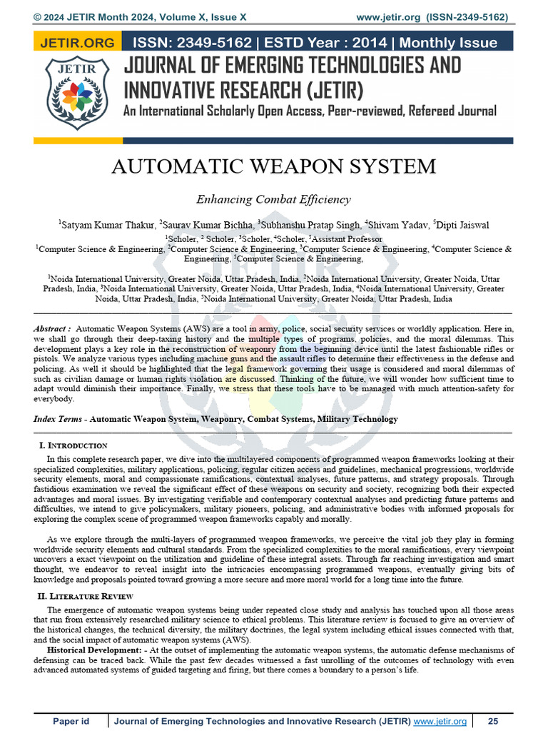Automatic Weapon System Pdf Unmanned Aerial Vehicle Artificial