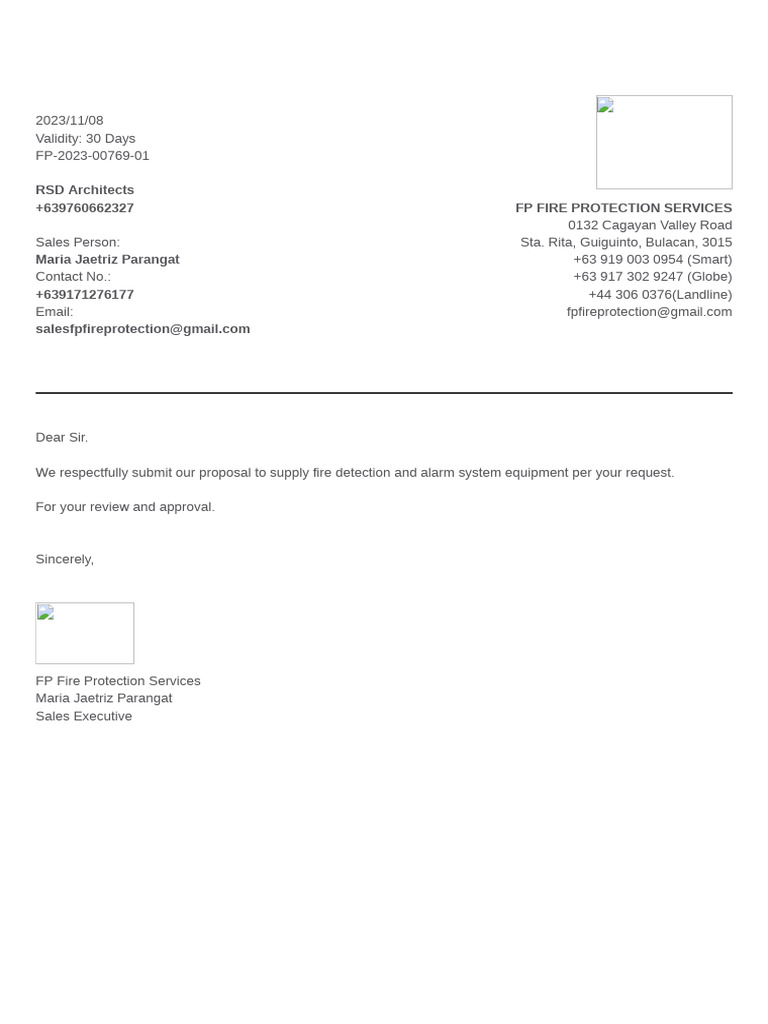 FP - Fire Detection & Alarm 2023-00769-01 | PDF | Receipt