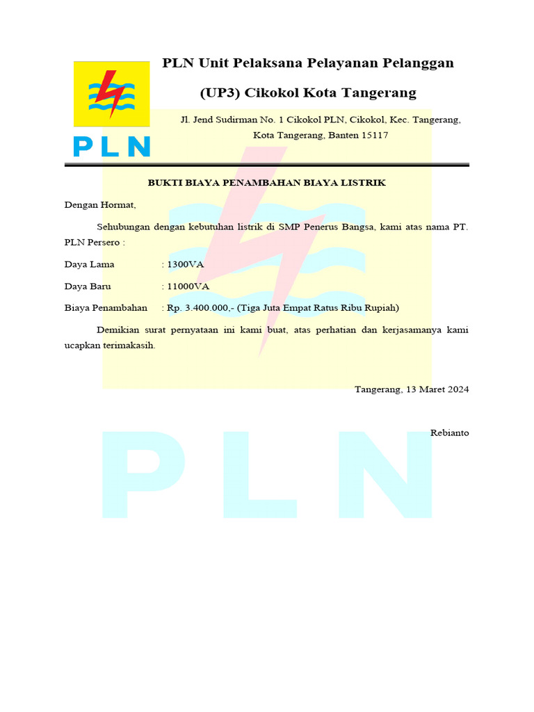Bukti Pembayaran PLN | PDF