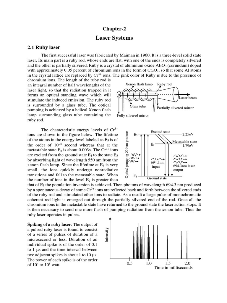 2020 Chapter-2 Laser Systems New Word | PDF | Laser | Nonlinear Optics