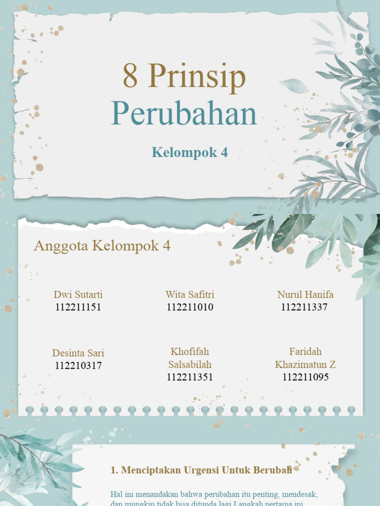 Kelompok 4 - 8 Prinsip Perubahan-1 | PDF