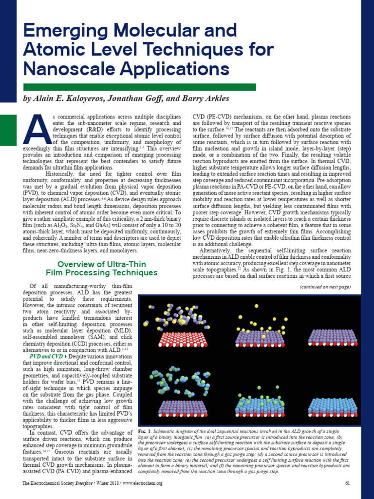 2018 Emerging Molecular and Atomic Level Techniques For Nanoscale ...