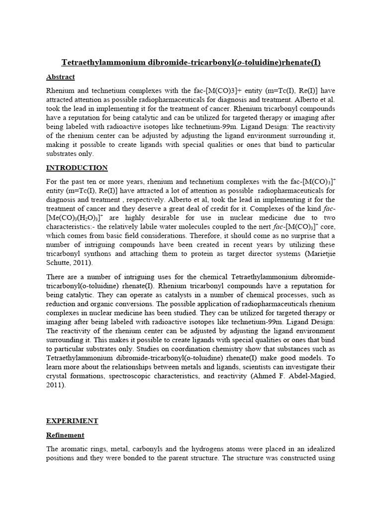 4 - Disordered Molecule Report | PDF | Chemical Bond | Chemical Reactions