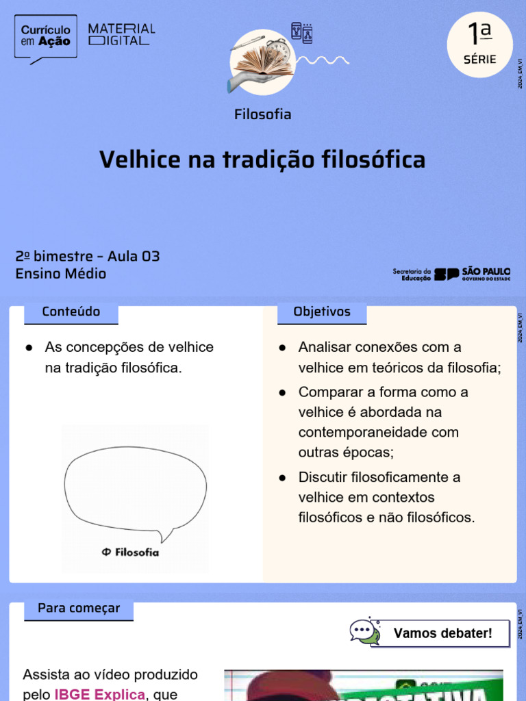 Reflexões Filosóficas sobre a Velhice | PDF | Envelhecimento | Arthur ...