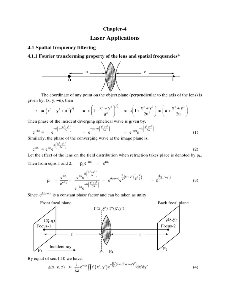 Laser Spatial Frequency Filtering | PDF | Holography | Coherence (Physics)