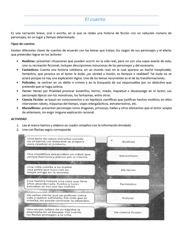 Secuencia 10. El Cuento Fantástico | PDF | Narración | Fantasía