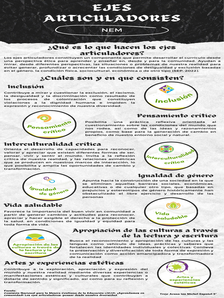 Infografía Ejes Articuladores NEM | PDF | Igualdad de género | Estudios de género