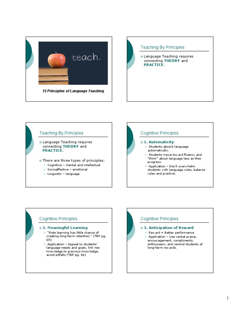 12 Principles of Language Teaching Power Point Notes Page | PDF ...