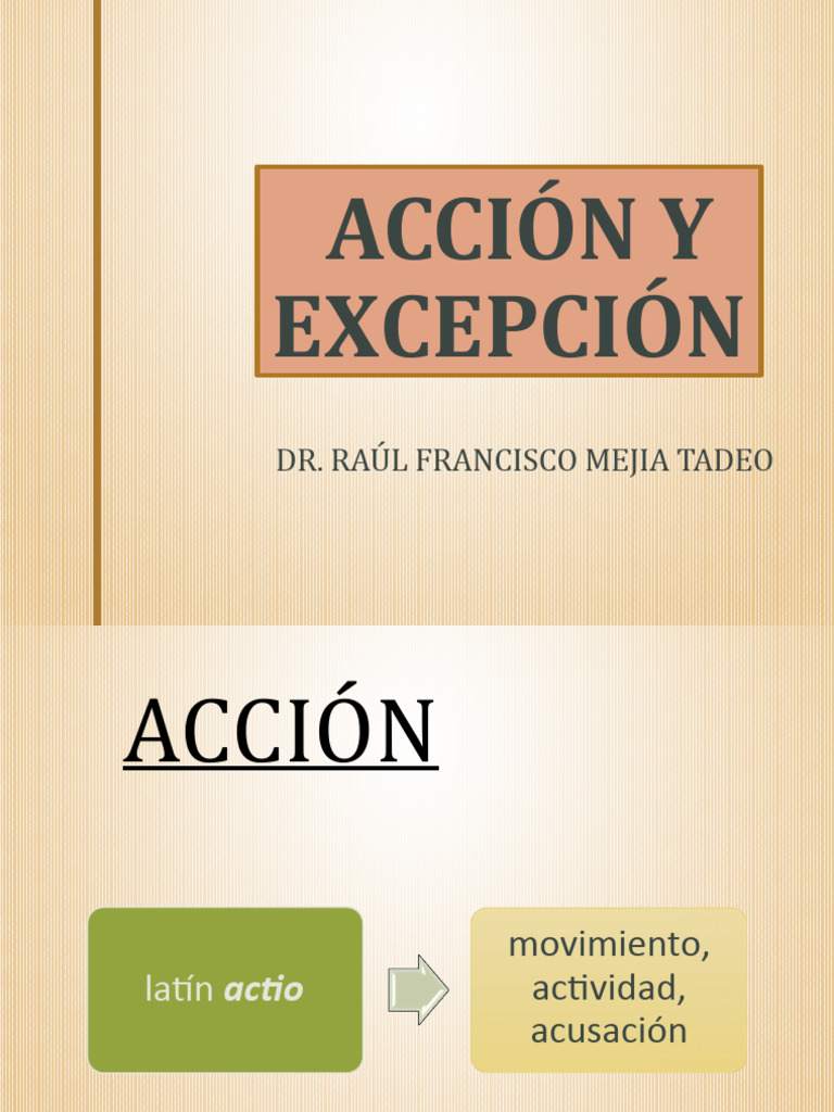 Accion y Excepcion | PDF | Ley procesal | Demanda judicial