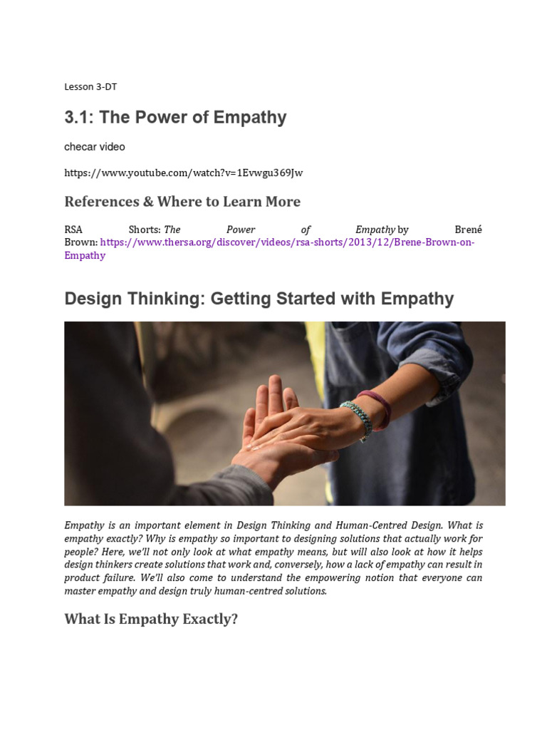 Lesson Empathy-DT-LRP | PDF | Empathy | Thought