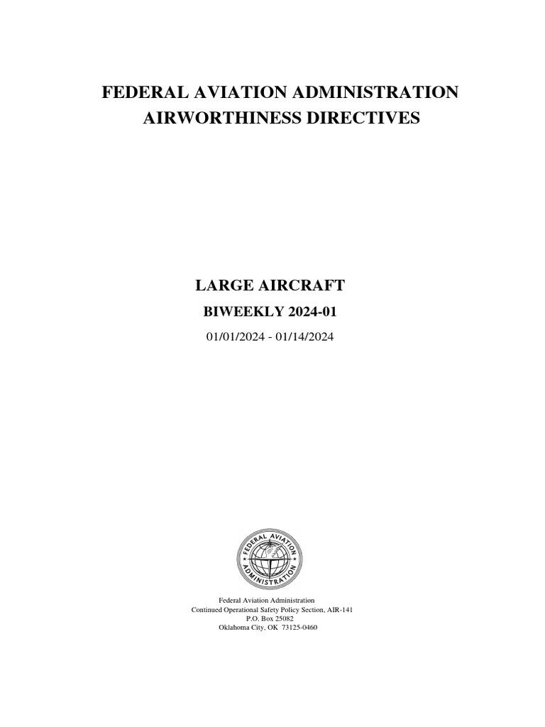 FAA BIWEEKLY 2024-01 | PDF | Federal Aviation Administration | Aviation