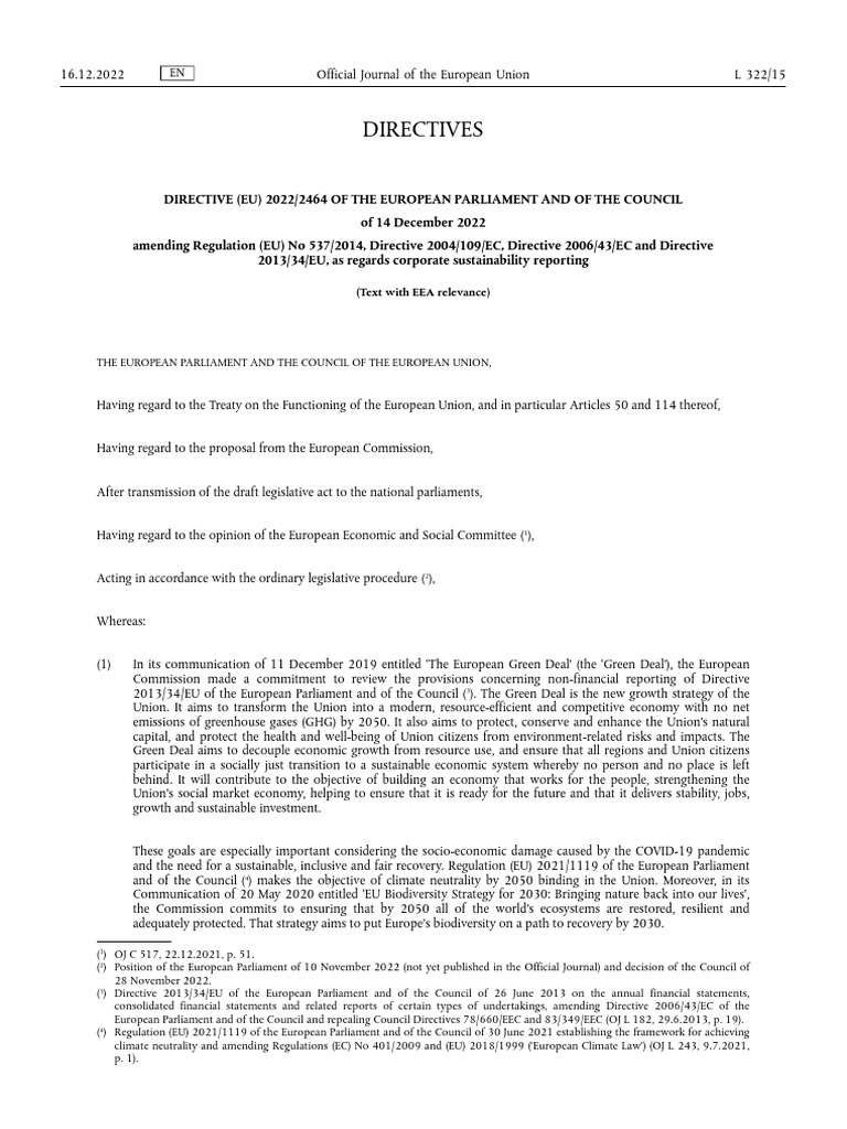 CSRD | PDF | European Union | Sustainability