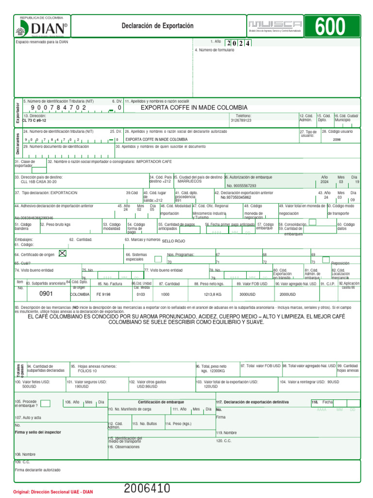 Formulario_600_2014....... | PDF | Arancel | aduana
