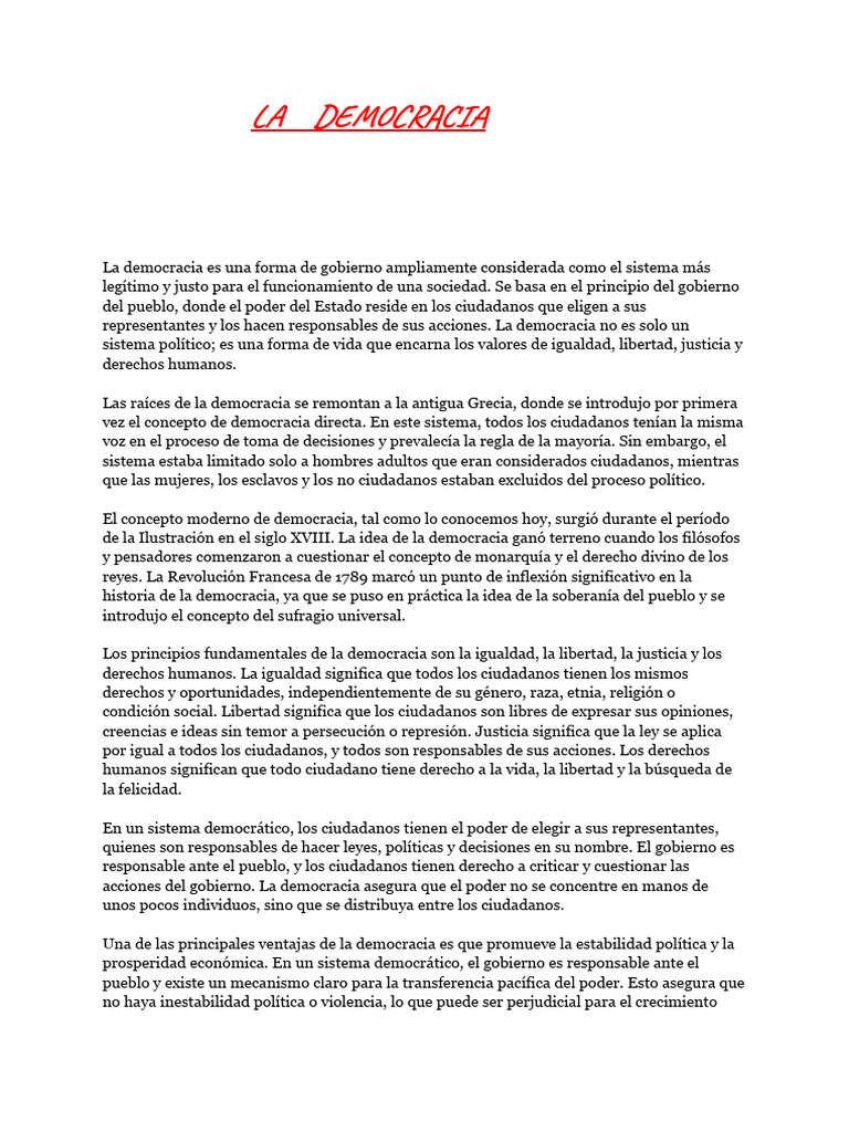 La Democracia Peruana Resumen Rápido | PDF | Democracia | Ideologías ...