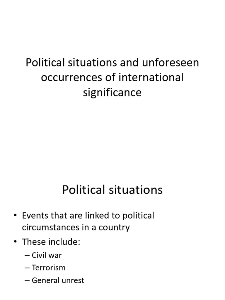 Political Unrest and Unforeseen Events | PDF
