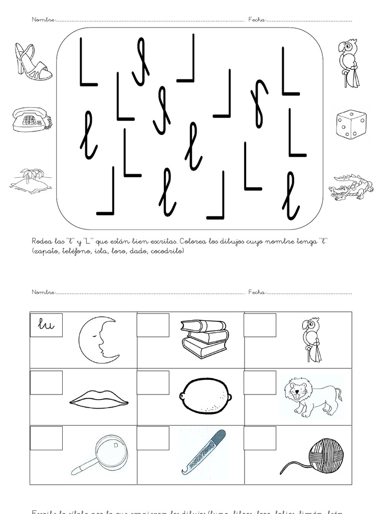 Lectoescritura (Letra L) | PDF