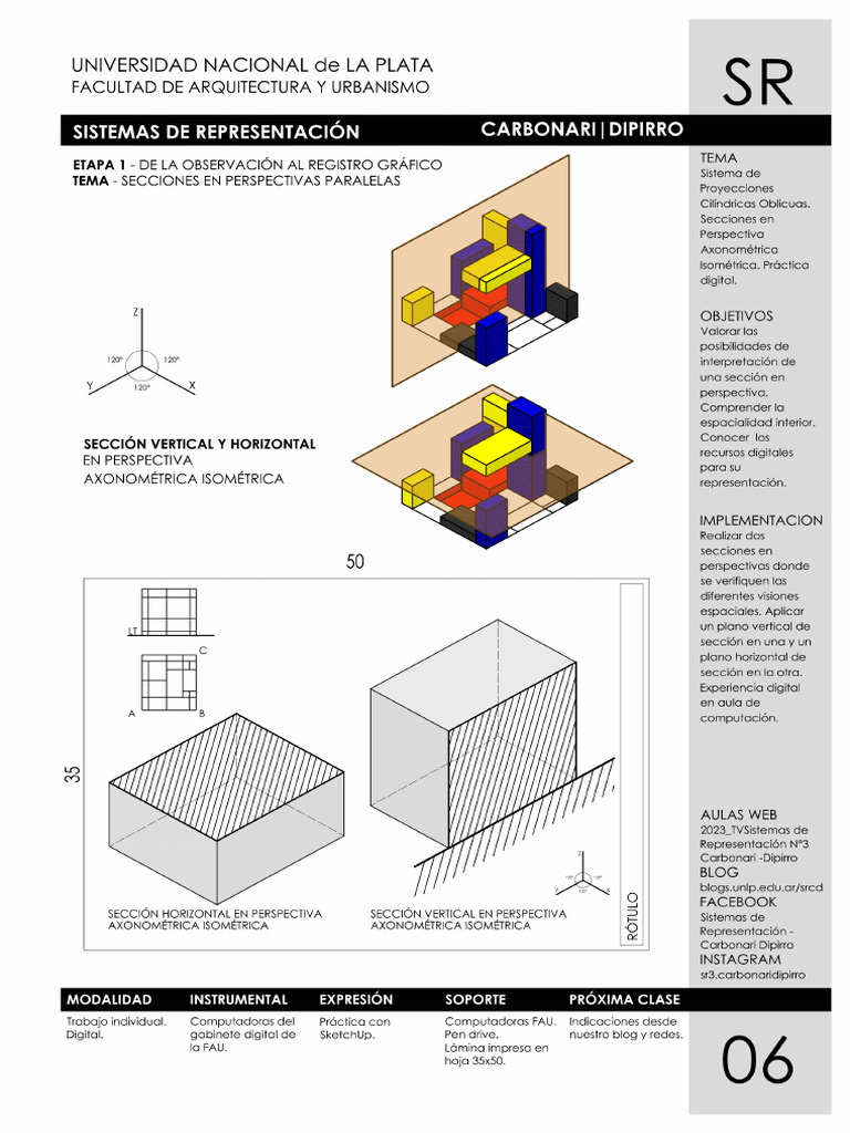 Instrucciones SketchUp: Secciones Axonométricas | PDF | Perspectiva (Gráfica) | Informática