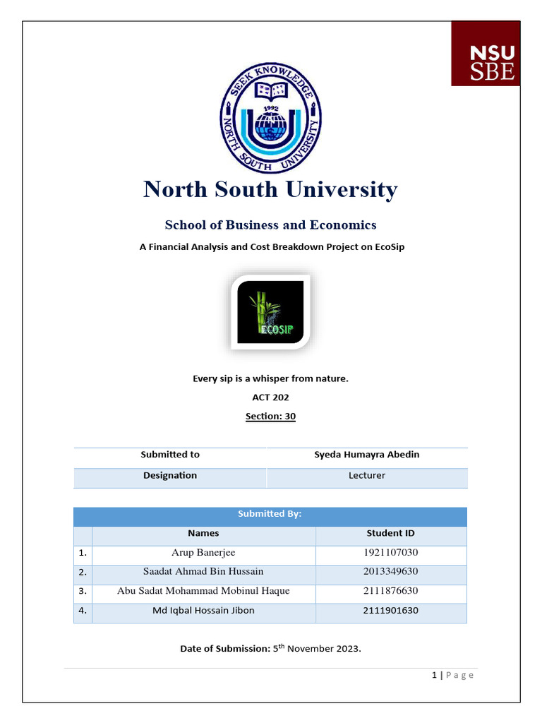 ACT 202.30 - Group Project | PDF | Inventory | Expense