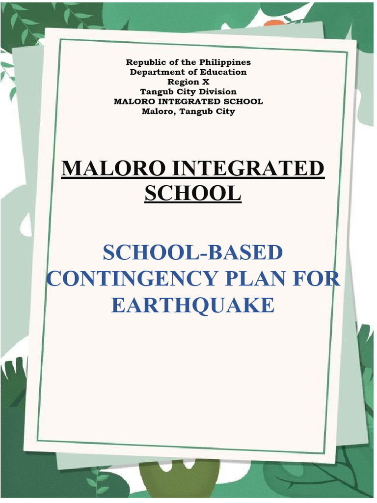 Contigency-Plan-Earthquake | PDF | Earthquakes | Emergency Management