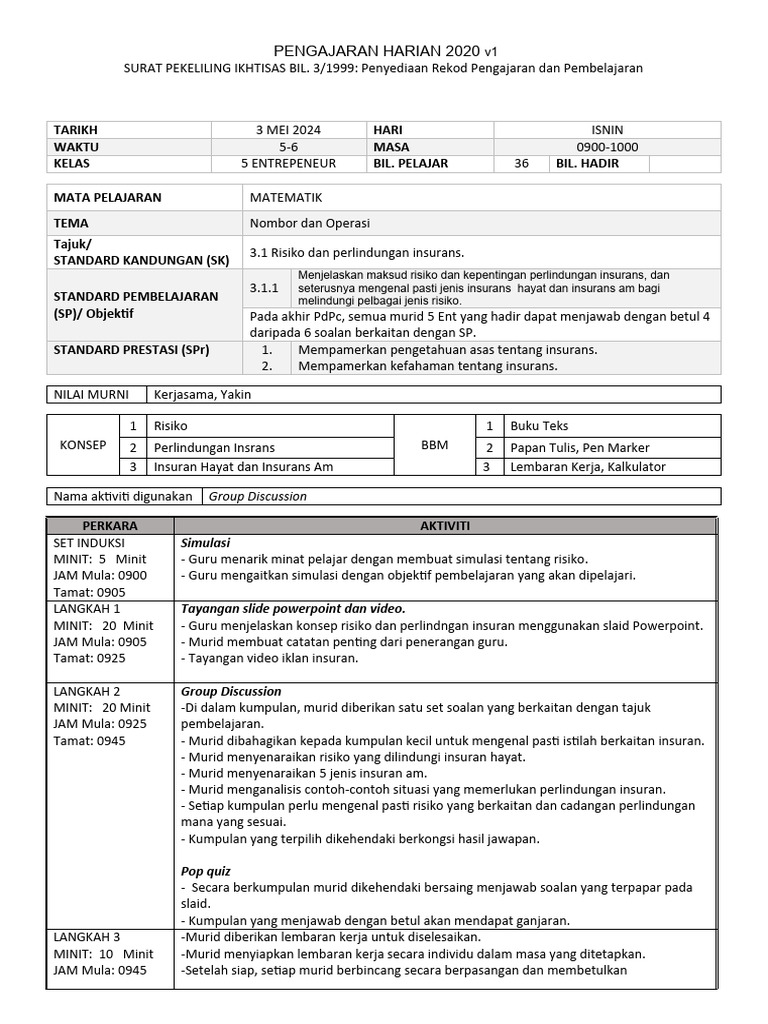 RPH Pencerapan | PDF