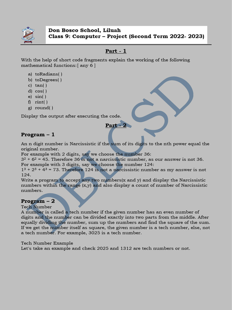 Java Programs for Mathematical Functions | PDF | Area | Numbers