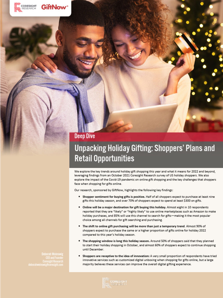 Unpacking Holiday Gifting Shoppers Plans and Retail Opportunities Nov ...