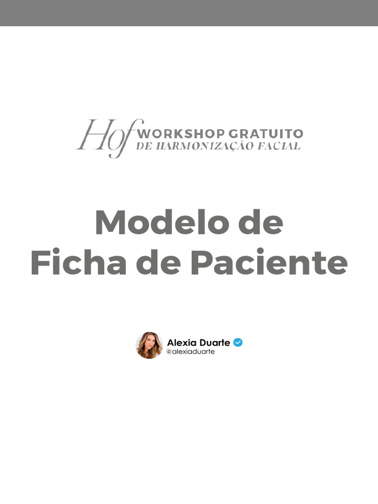 Ficha Do Paciente - Workshop 2 | PDF | Alergia | Toxina botulínica
